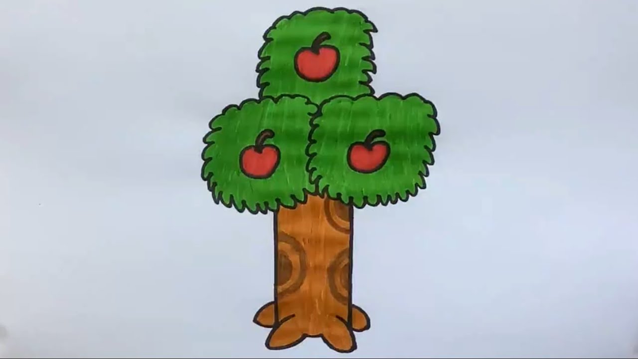 How to draw an Animal Crossing Apple tree ️ - YouTube