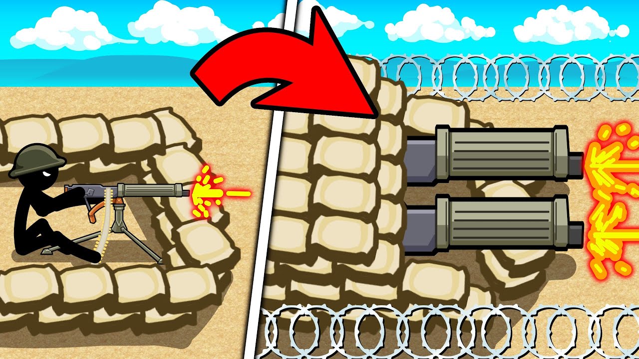 Stickman With Machine Gun