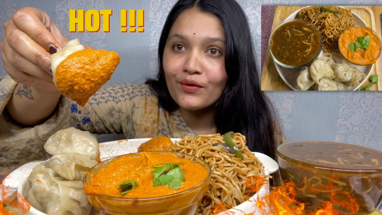 MOMO EATING CHALLENGE with Spicy Chutney|EATING SHOW |ASMR |INDIAN ...