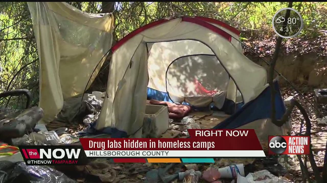 Drug labs hidden in homeless camps - YouTube