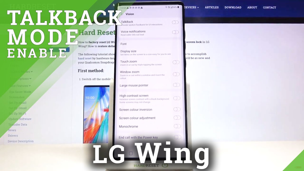 How to Activate TalkBack on LG Wing – Use Voice Assistant - YouTube