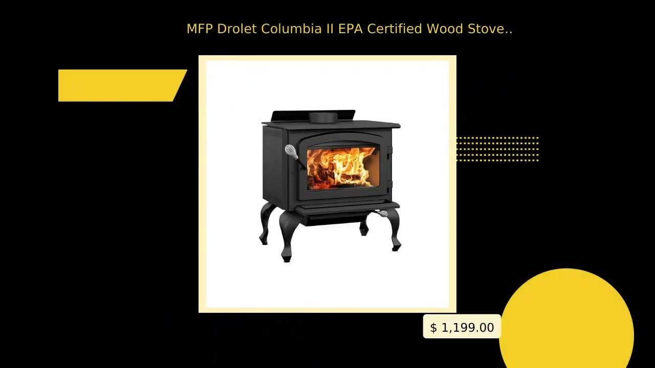 MFP Drolet Columbia II EPA Certified Wood Stove 65,000 BTU In Black ...