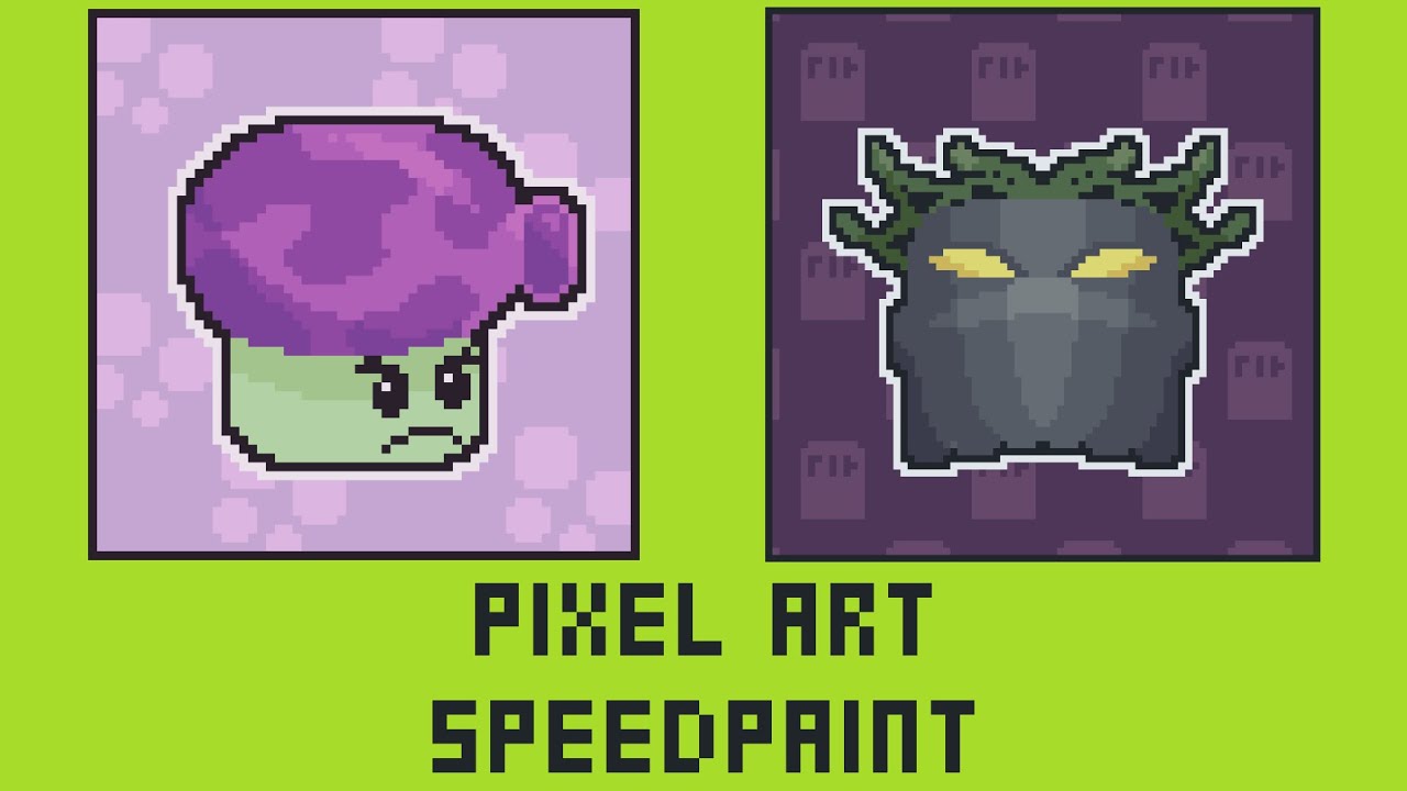 Fume-shroom and Grave Buster (Pvz) pixel art Speedpaint - YouTube