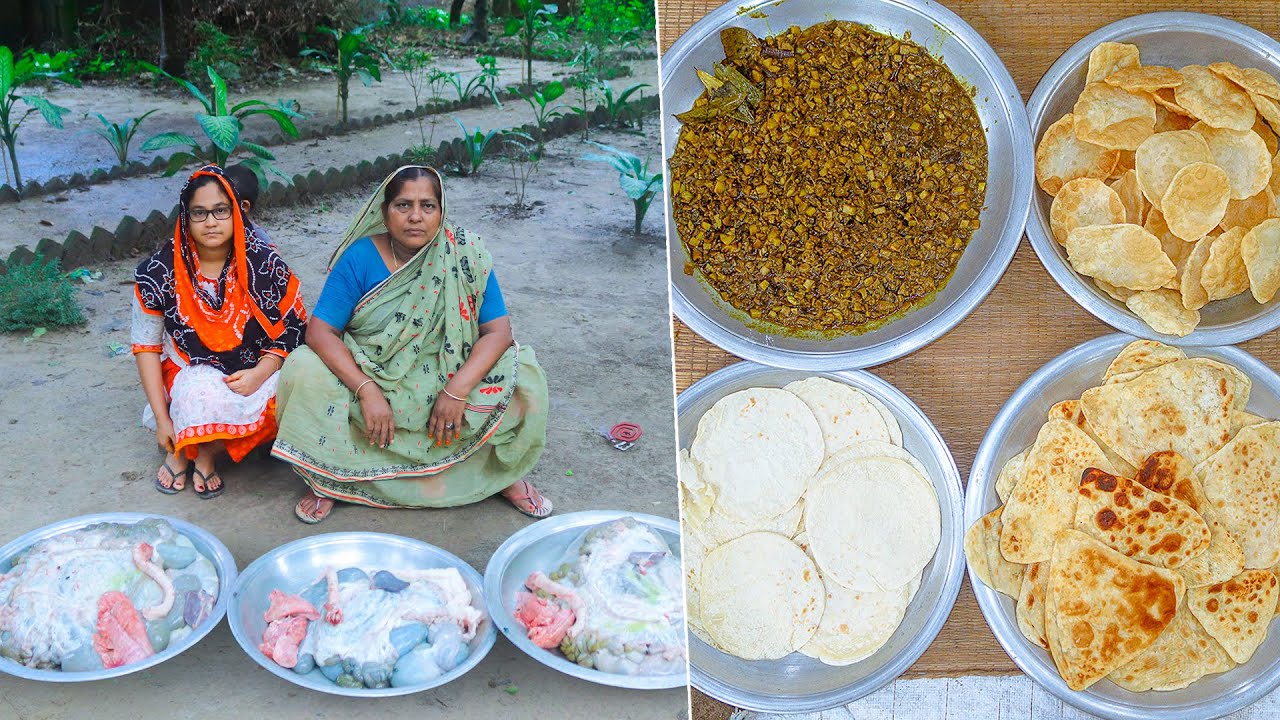 Goat Intestine Recipes with Roti, Paratha, and Lucchi by Village Food ...