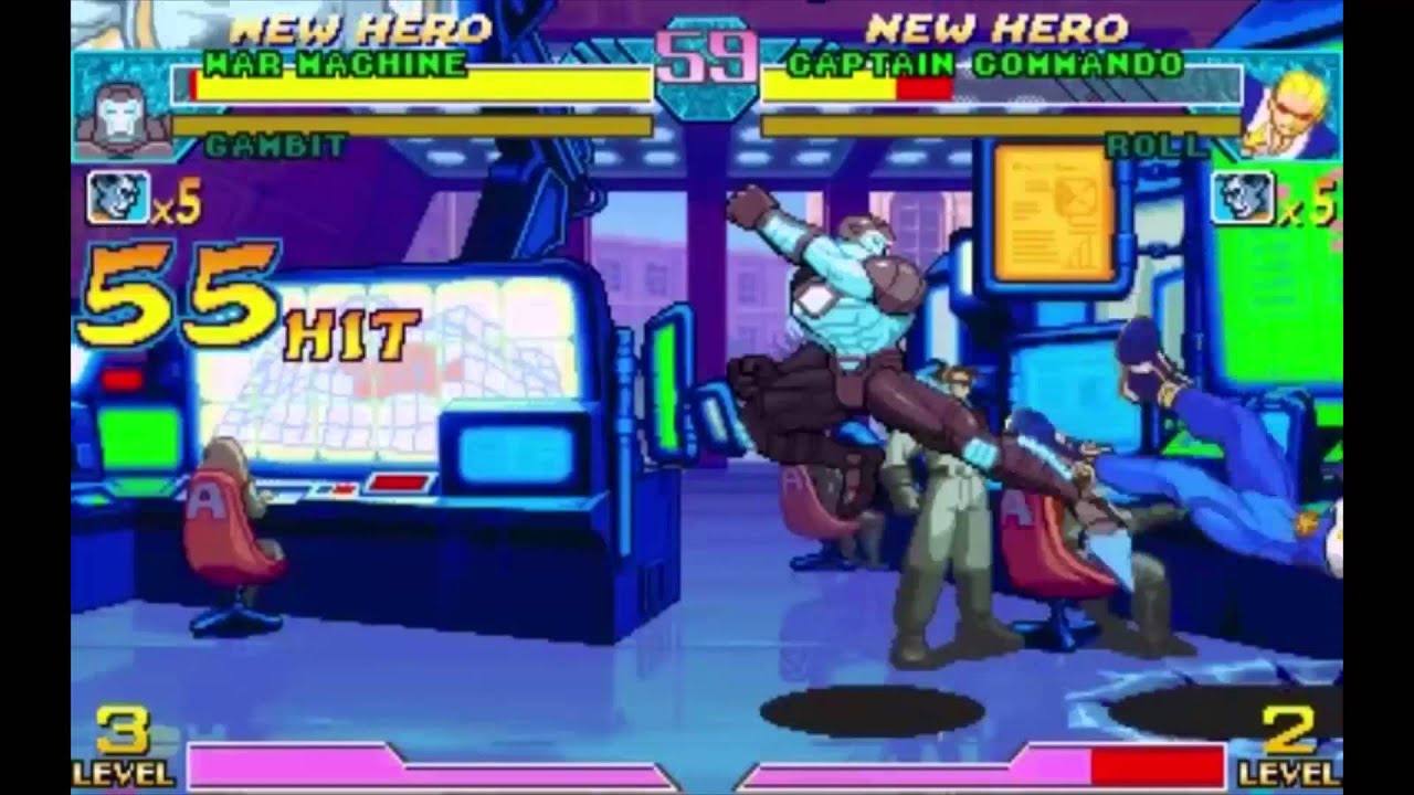 Ultimate MVC Combos - AC-Slayer - War Machine Flying Screen Mix-up ...