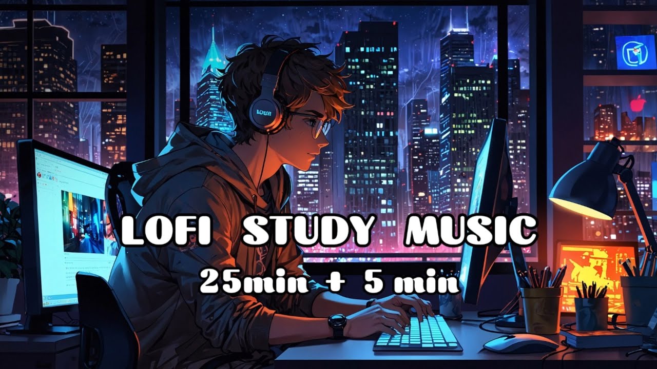 「🍀Lofi Study Music Vol.A01⌛Timer」2HRs BGM🎹｜25min+5min #studymusic # ...
