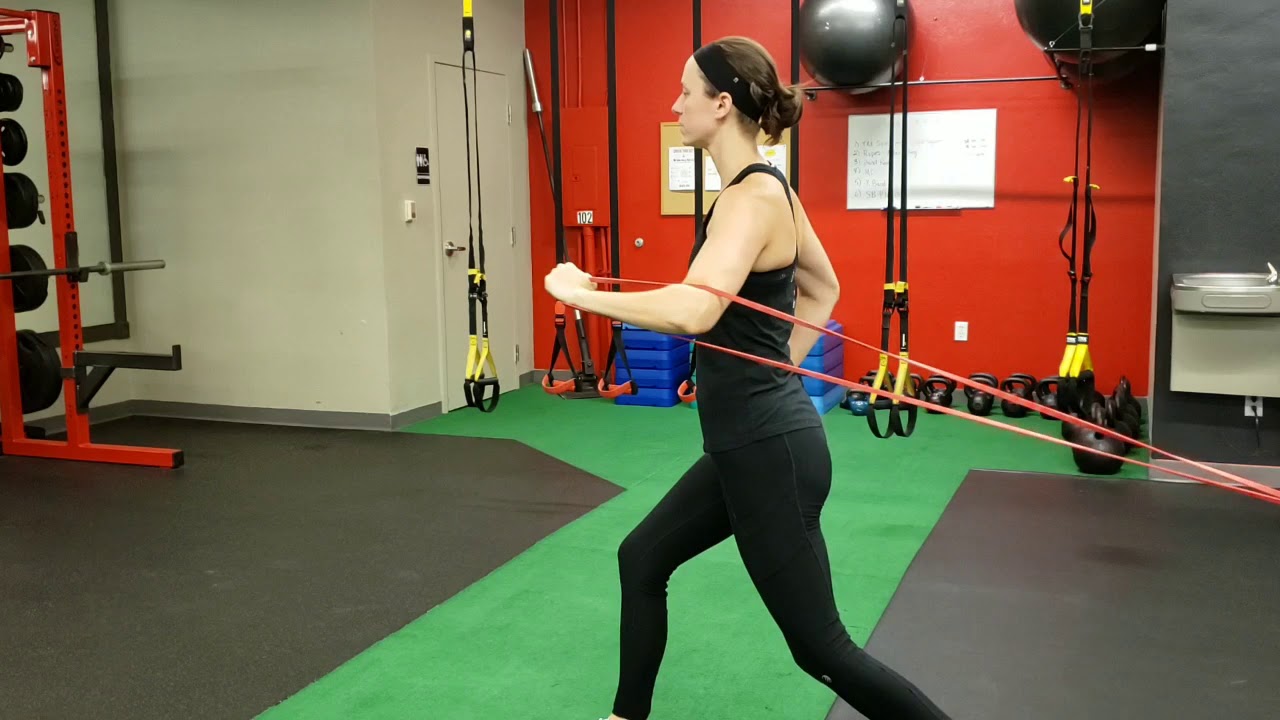 Single Arm Band Chest Press - YouTube