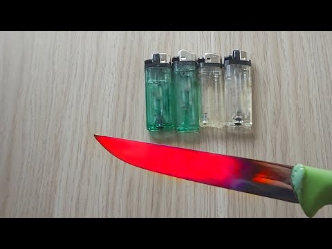 1000 DERECELİK SICAK BIÇAK İLE ÇAKMAK KESTİK - EXPERİMENT GLOWİNG 1000 DEGREE KNİFE VS GASLİGHTER