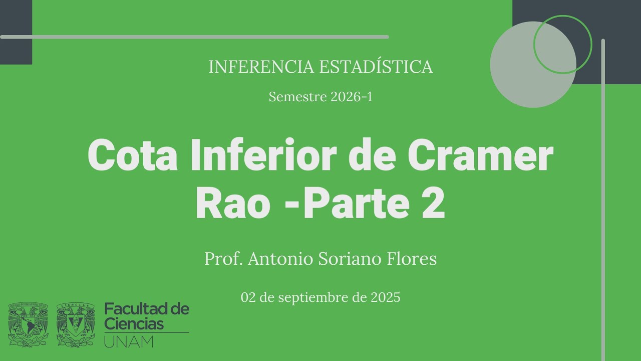 2025-09-02 | Inferencia Estadística 2026-1 | Cota Inferior de Cramer ...