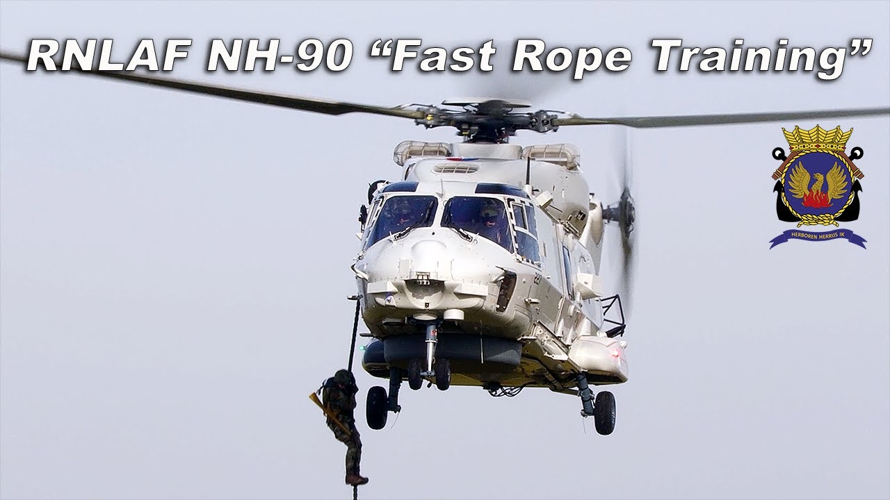 [4K] NH90 Frigate Helicopter FAST ROPING "stable hovering" - YouTube