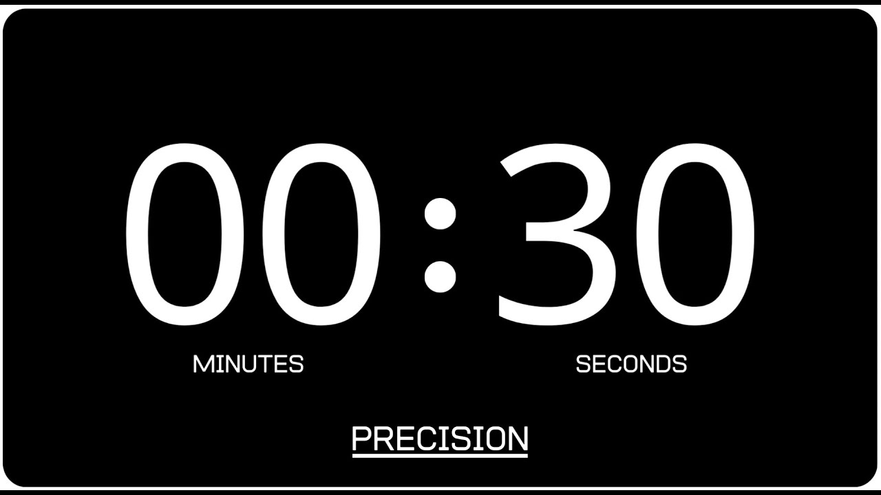 30 Seconds Generic Timer (Dark Mode with sound) 📣 30秒倒數計時 (鬧鐘聲) - YouTube