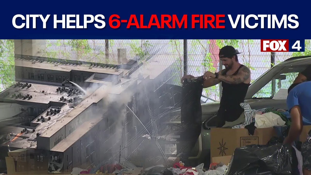 City assists hundreds of fire victims from 6-alarm fire - YouTube