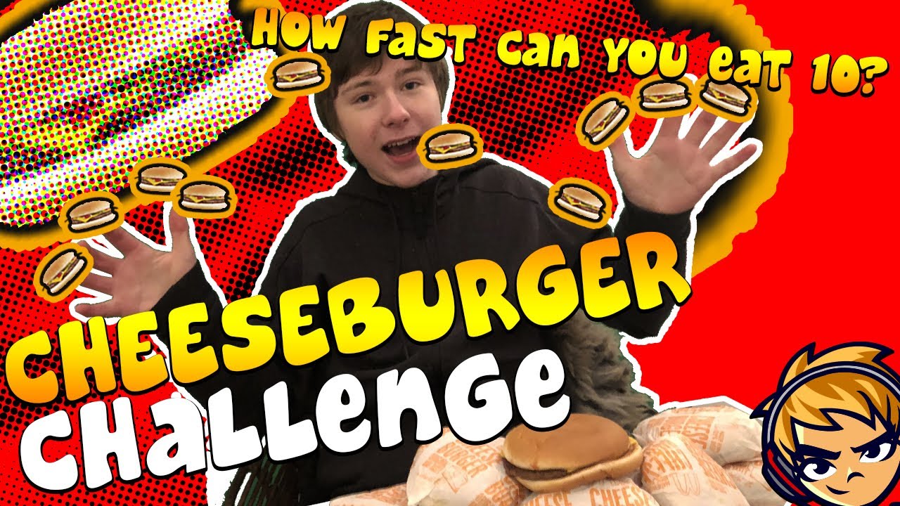 Cheeseburger Challenge - 10 Cheeseburgers 🍔 - How fast can you eat 10 🍔 ...