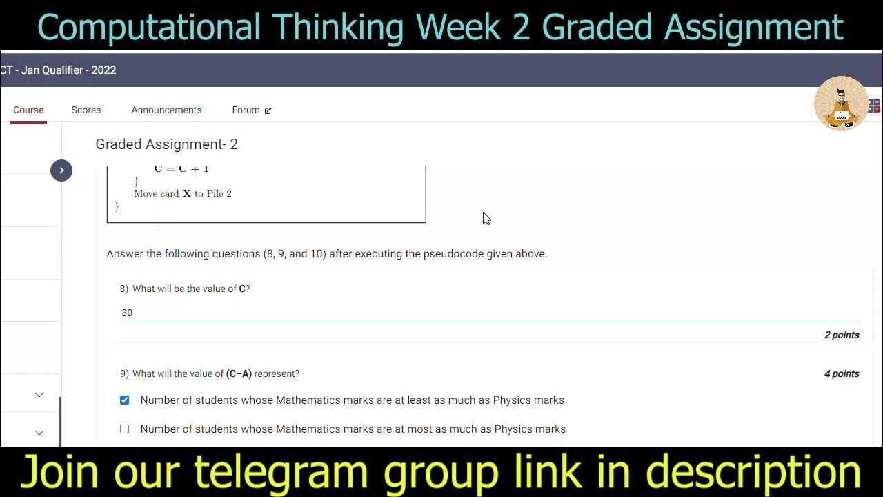 IIT Madras Computational Thinking Week 2 Graded Assignment | January ...
