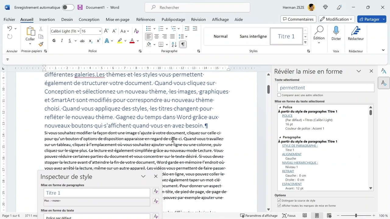 Word 12 Inspecteur de style - YouTube