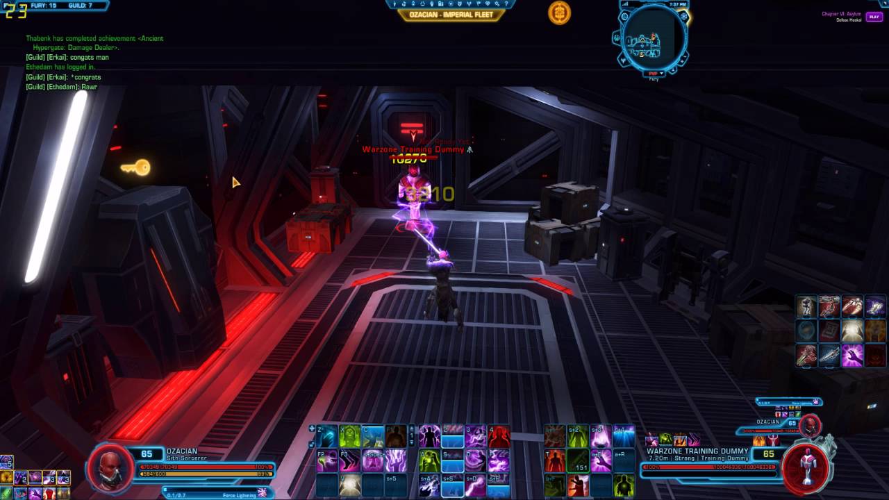 SWTOR-Lightning sorc- PvP gear- Rotation - YouTube