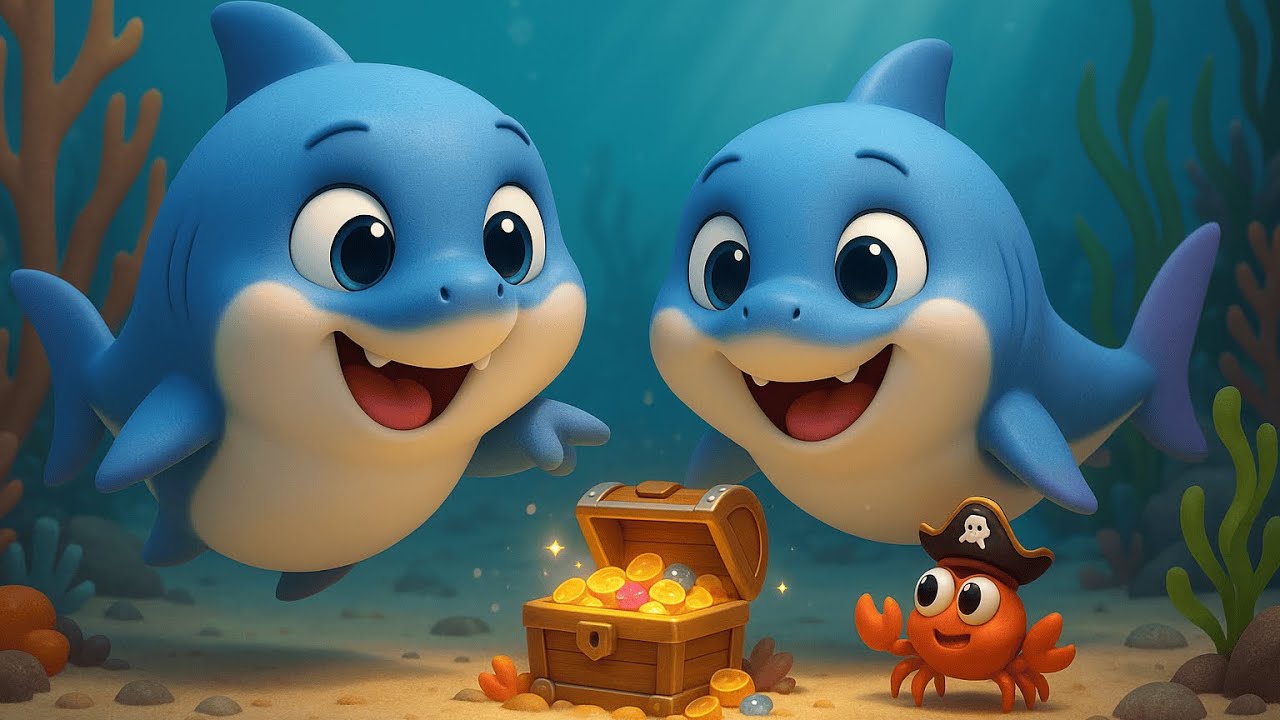 Twin Baby Shark Adventure Song 🦈 | Fun Underwater Story with Mama Shark ...