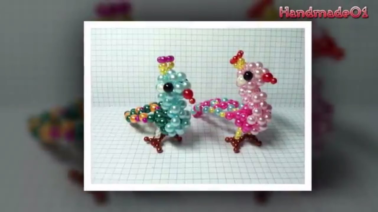 [Handmade02] How to make beaded bead peacock (1/3) - YouTube