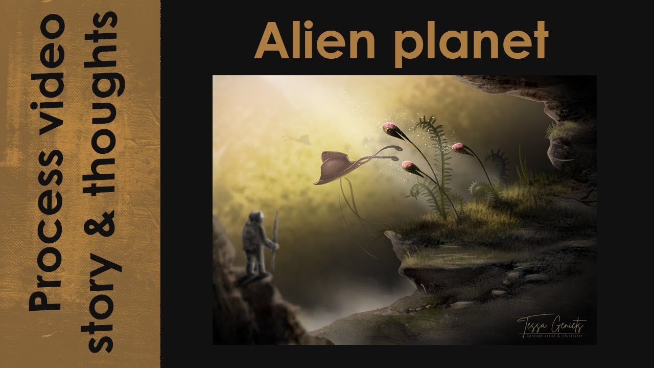 Drawing an alien landscape from greyscale | Storytelling & Progress ...