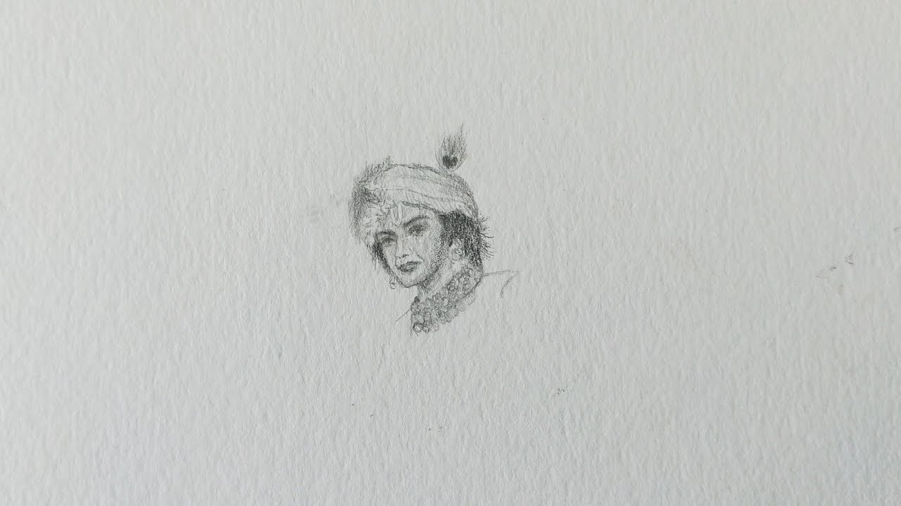 The Micro Drawing Of Sumedh Mudgalakar | Shree Krishna Micro Sketch ...