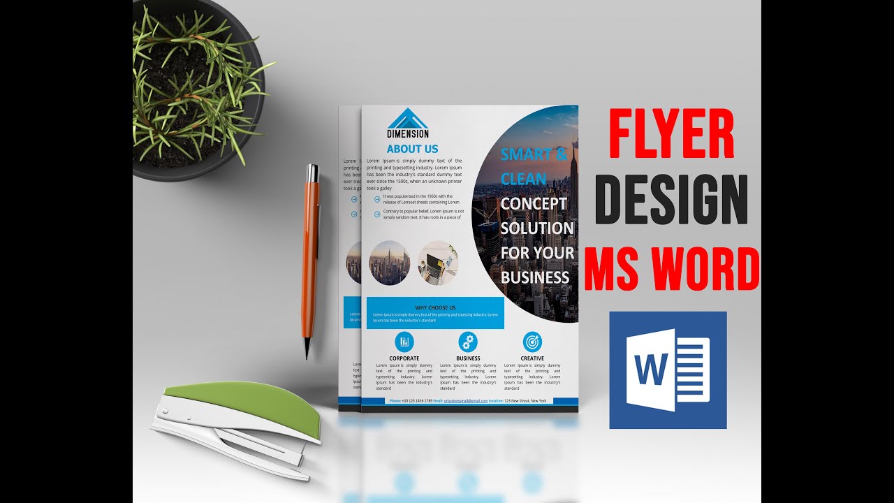 How to design Corporate Flyer in Ms Word!! Ms word Flyer Design!! Flyer ...