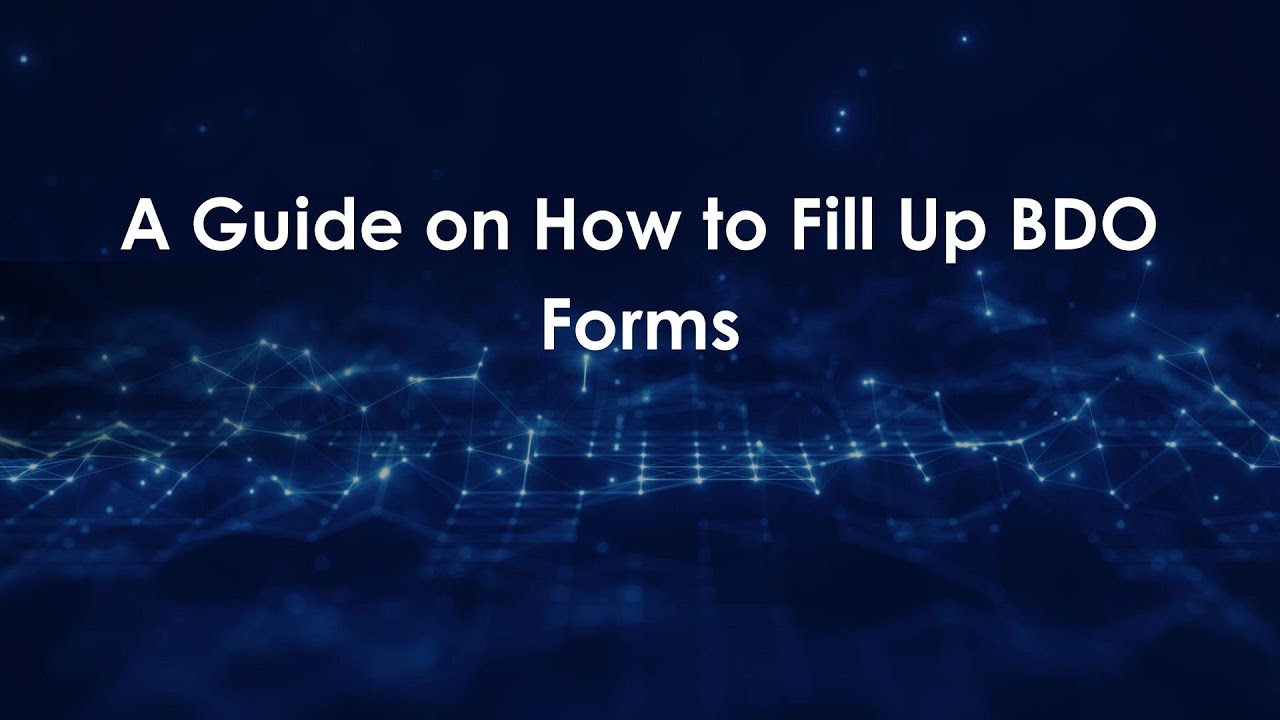 A Guide on How to Fill Up BDO Forms - YouTube