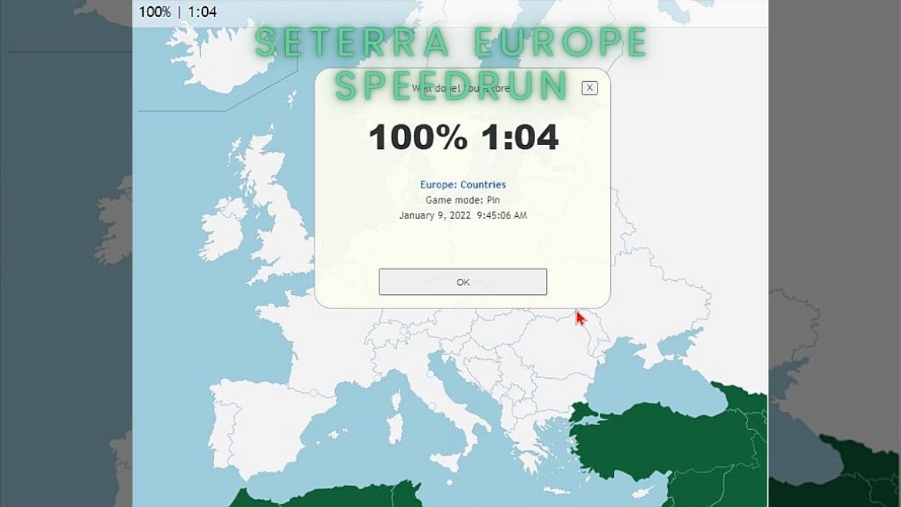 Seterra Europe Countries Speedrun in Only 1:04 Minutes - YouTube