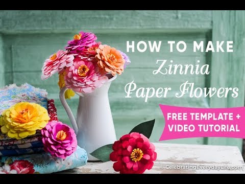 How to Make a Paper Flower Zinnia Tutorial - YouTube