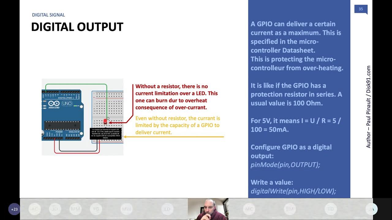MooC Arduino #7 - Les GPIOs, entrées et sorties numériques - YouTube