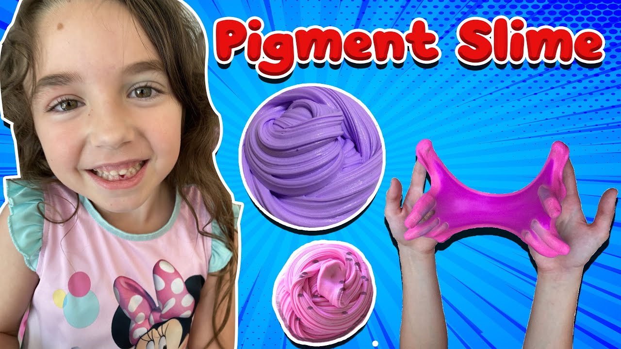 Fluffy Pigment Slime and mixing pigment into clear slime - YouTube