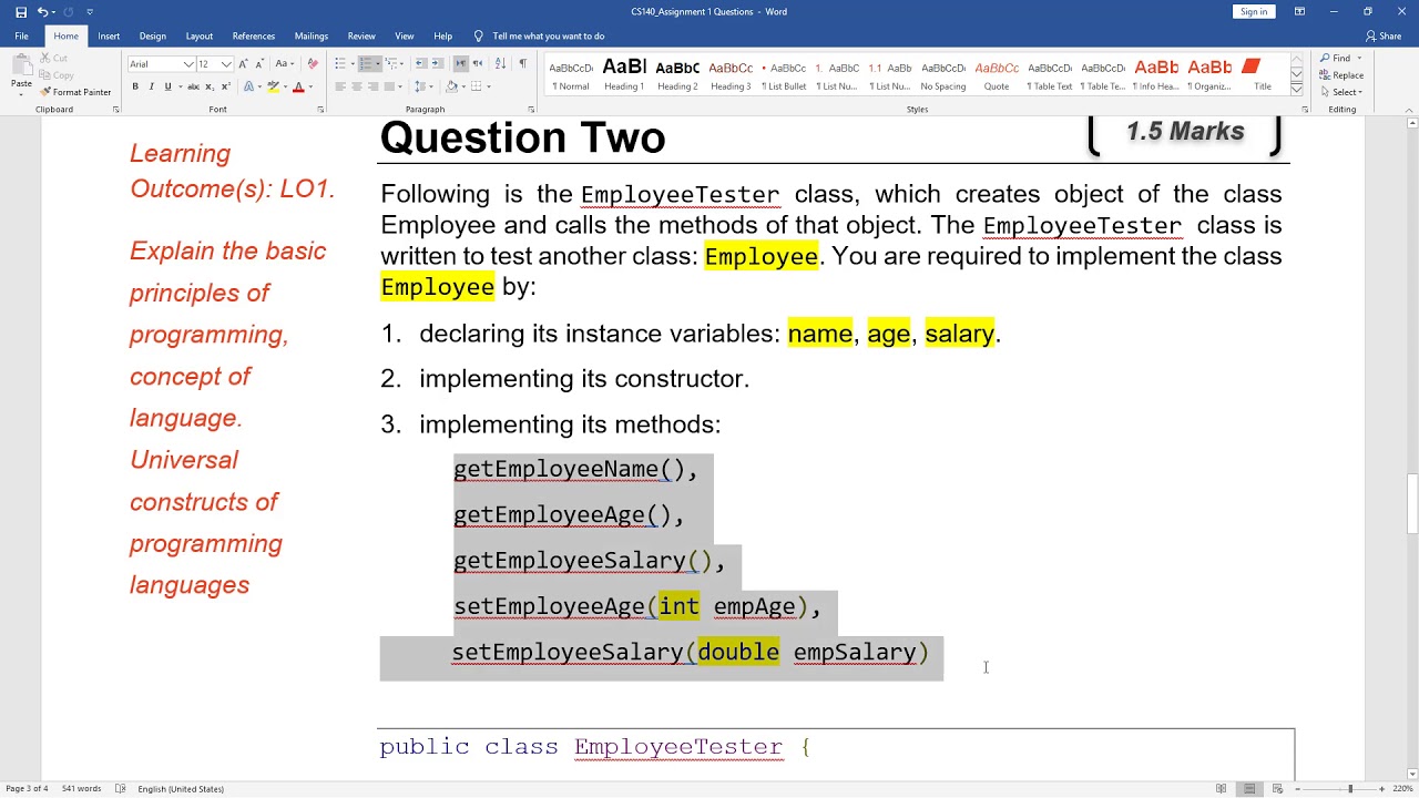 Cs140 Assignment 1 Semester 2 2019 2020 Question 2 Youtube