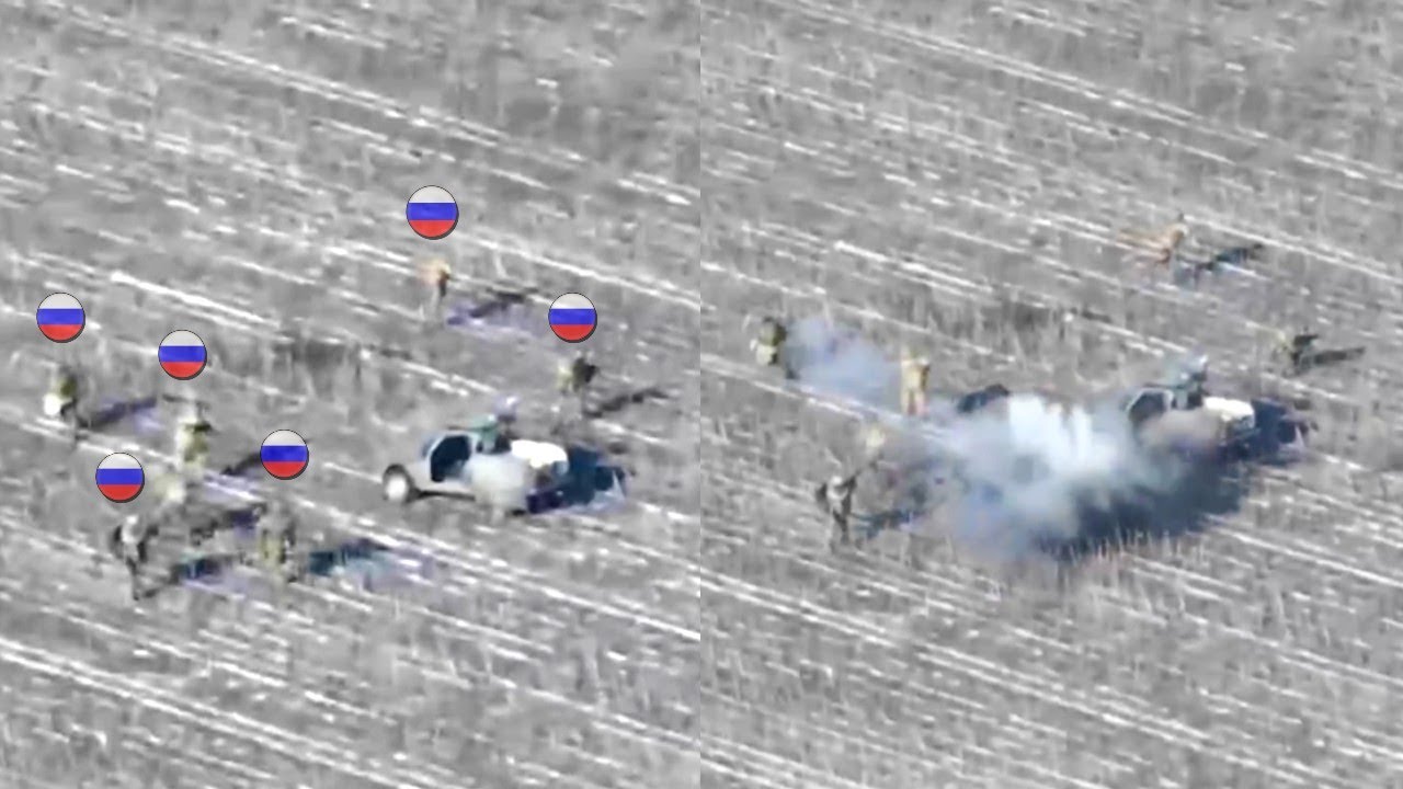 Ukrainian FPV drones destroy a group of Russian troops and their ATV ...