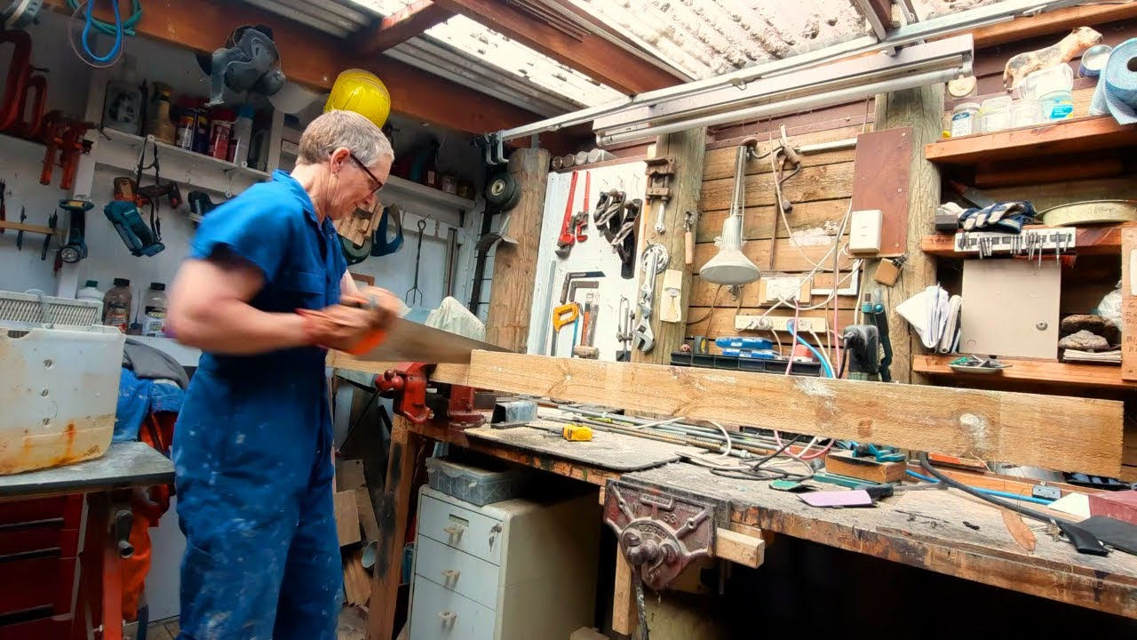 Retaining wall and ladder extender work - YouTube