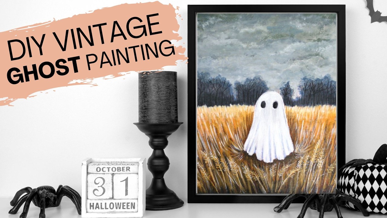 ETSY Inspired Vintage Ghost Painting 👻 Easy DIY Halloween Tutorial ...