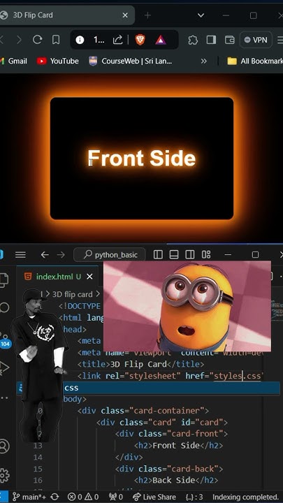 3D flip card using HTML,CSS and JavaScript with Neon Glow. ️‍🔥 #coding #programming #popular # ...