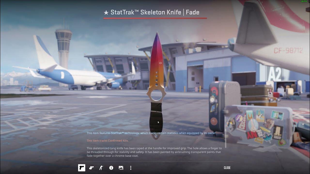 CS2 Skeleton Knife Fade StatTrak - Factory New (Unbox) - YouTube