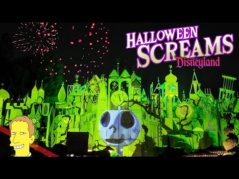 Halloween Screams Fireworks 2024 with It's a Small World Projections at Disneyland
