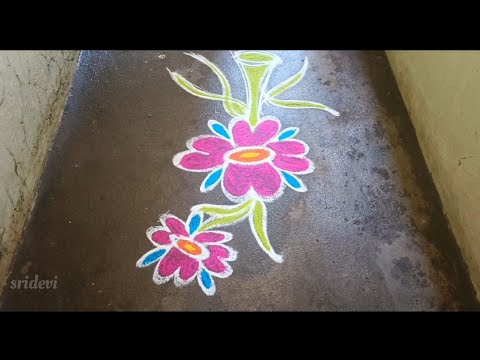 simple tree rangoli design 👌🍀 - YouTube