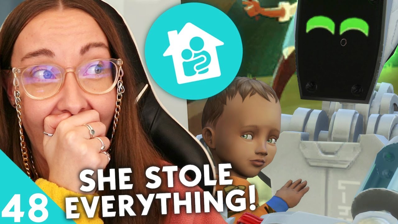 My sims robot is stealing her life! Growing together 48 - YouTube