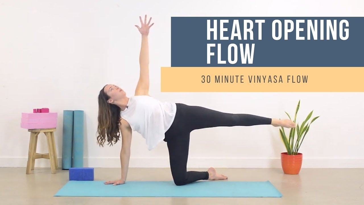 HEART OPENING FLOW | 30 minute vinyasa slow flow - YouTube