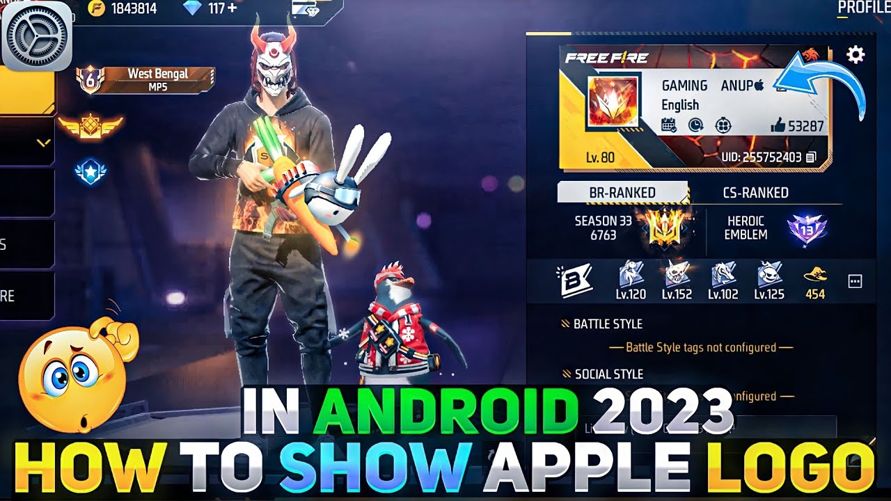 How to show apple logo in Free Fire || New Trick 2023 || 100% Working ...