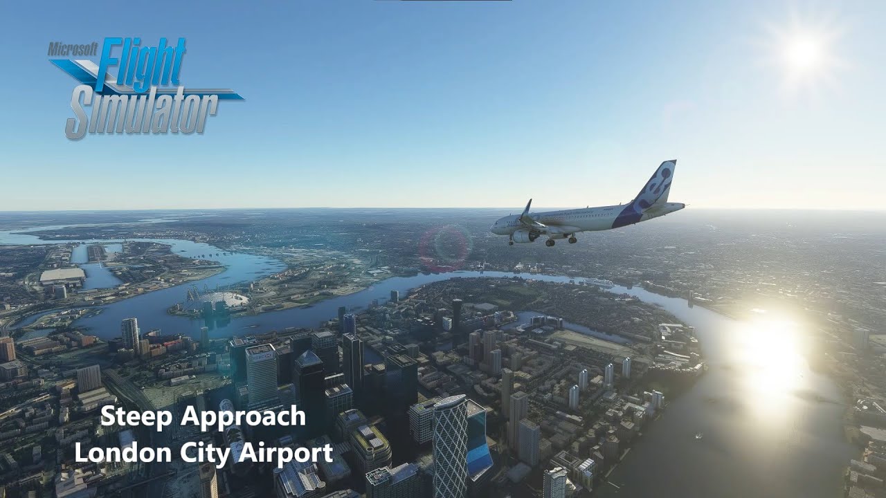 Steep Approach London City Airport EGLC - YouTube