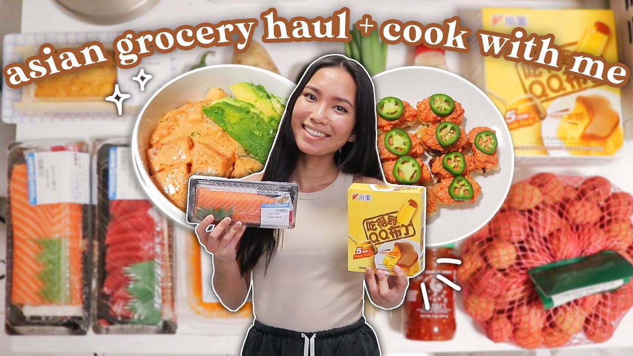 H-MART GROCERY HAUL + COOK WITH ME (Salmon Poke Bowl & Spicy Ahi Crispy ...