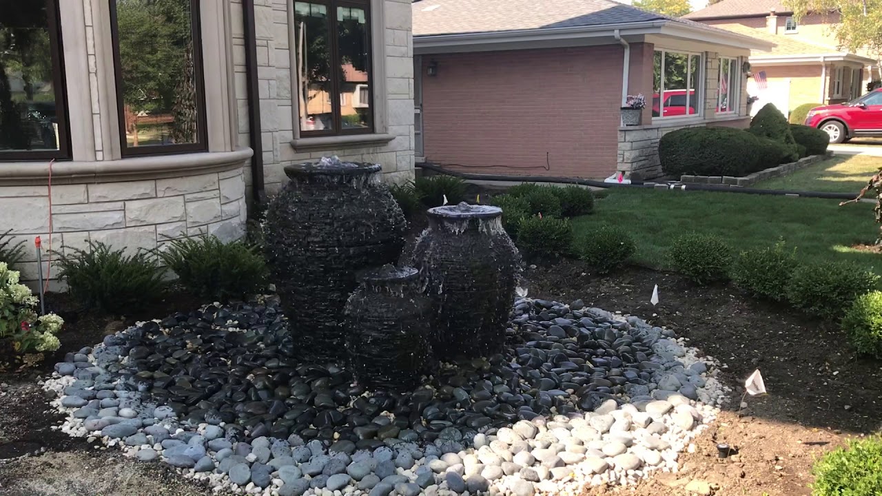 Fountain During the Day. Custom Home on Mango, Morton Grove, IL by ...