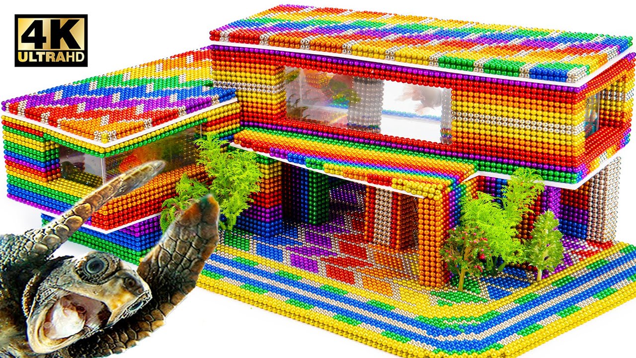 Build Amazing Modern mansion Fish Tank aquarium From Magnetic Balls ...