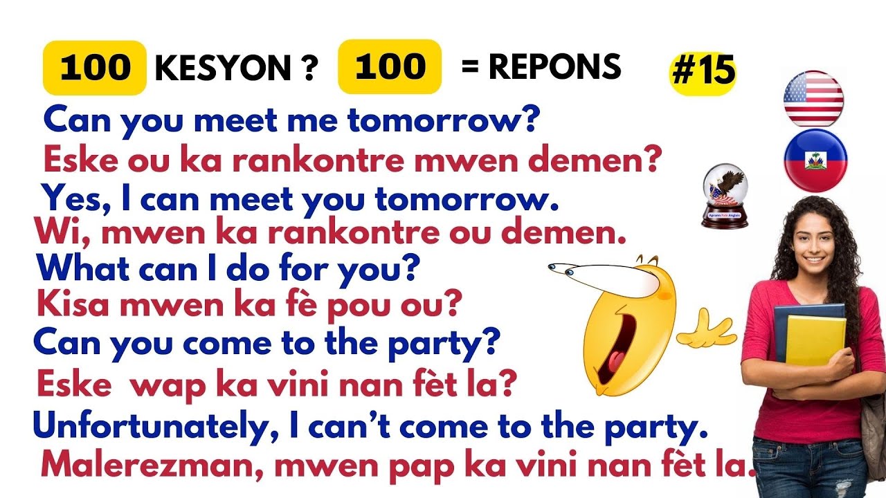 [Aprann 150 PHRASES an Anglais+100 KESYON [Aprann anglè] [Aprann pale ...
