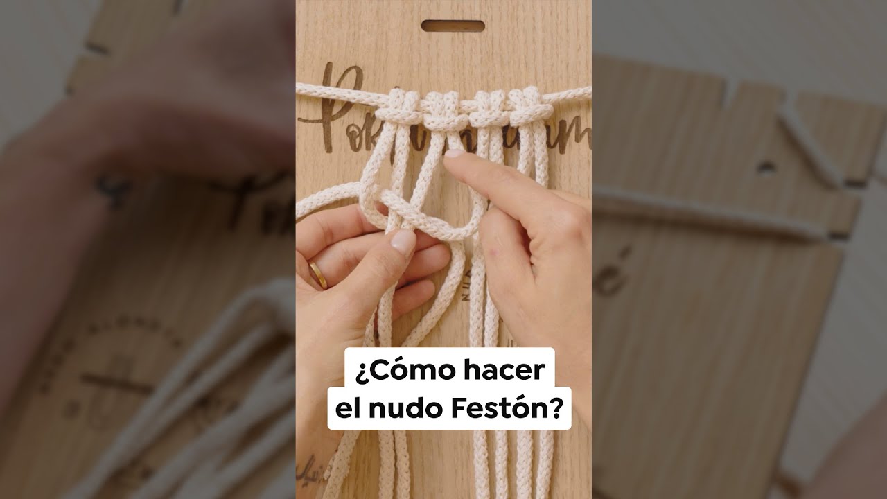 Como hacer el NUDO FESTÓN de MACRAMÉ - #SHORTS | Domestika - YouTube