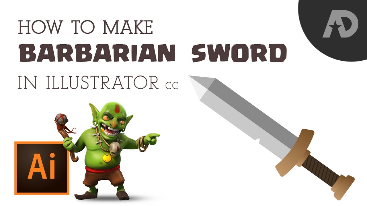 How to Make Barbarian Sword in Illustrator in 5min - YouTube