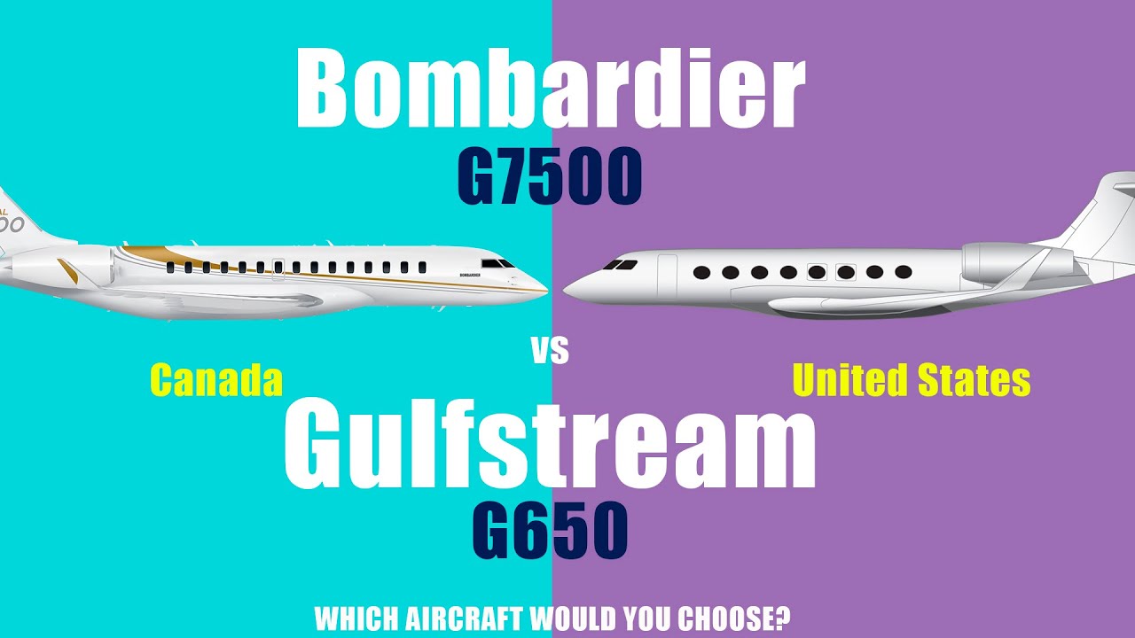 Gulfstream G650 vs Bombardier G7500 - YouTube