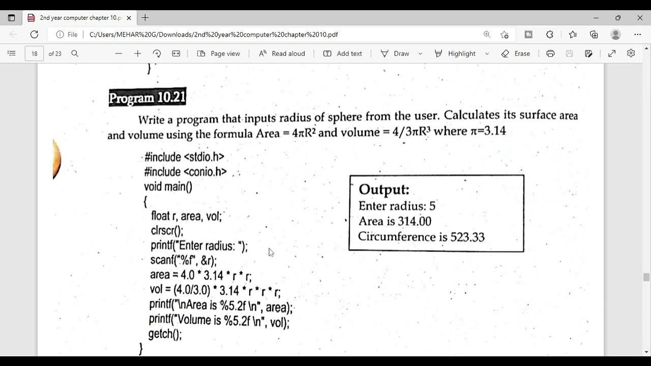 C Program Easiest Way To Understand C Programming Program 1021 Chapter 10 Lecture 23 Youtube